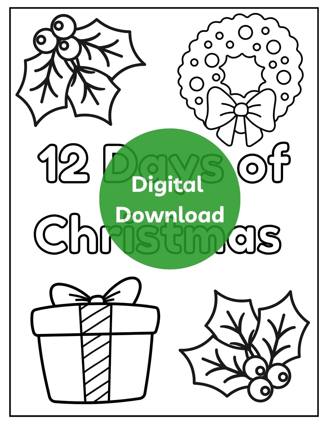 Coloriages de Noël, Coloriages de Noël simples, Noël des 12 jours ...