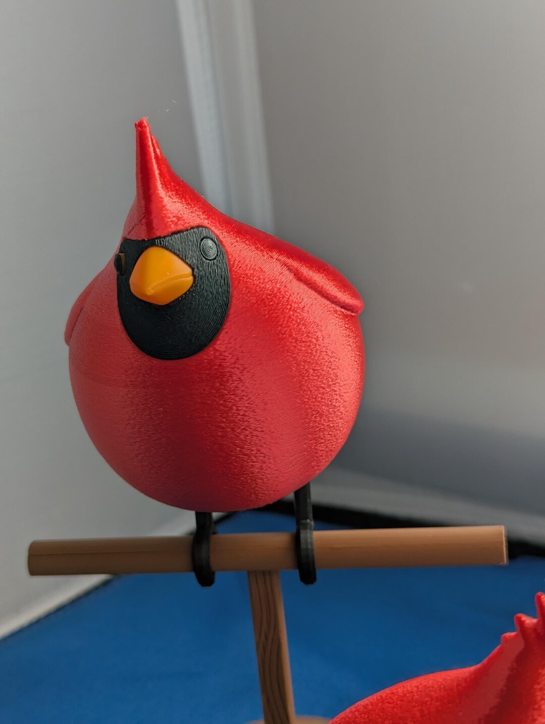 Fluffy Bird Cardinal Tabletop Ornament Standing or With Perch - Etsy