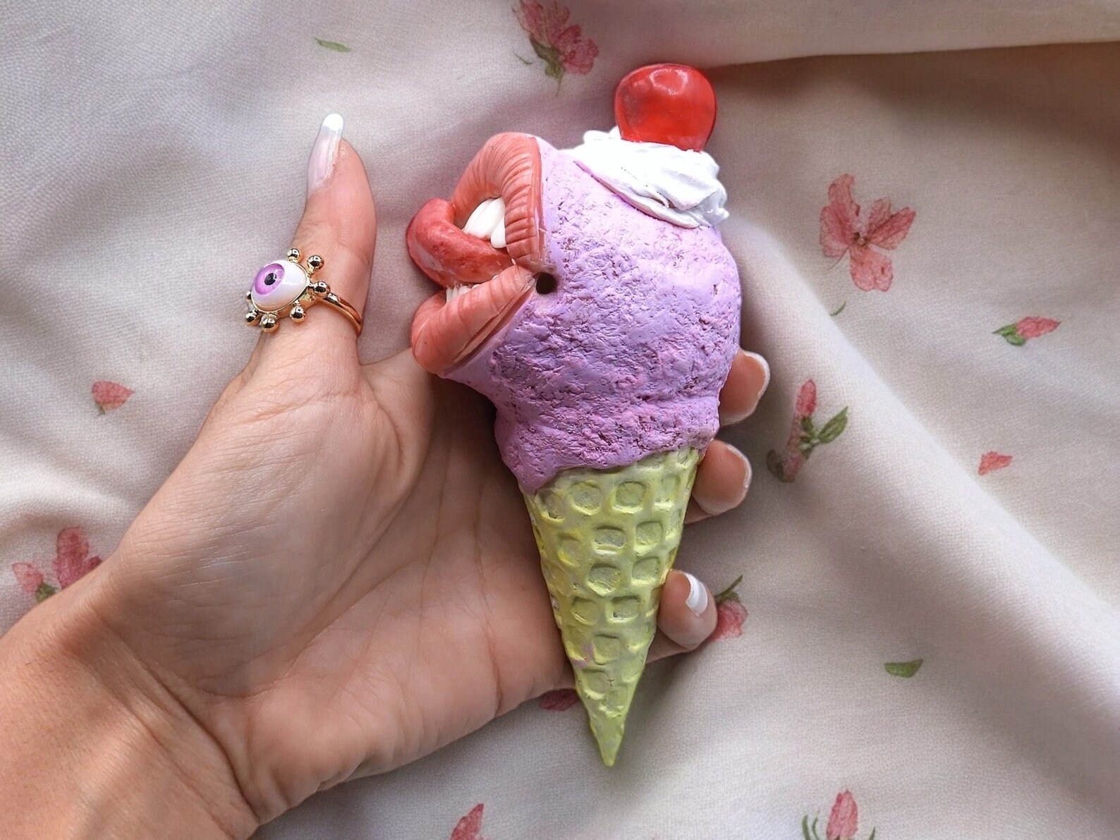 Mini Icy Cone Realistic Sculpture Strange Scary Cute OOAK Weird Art pop ...