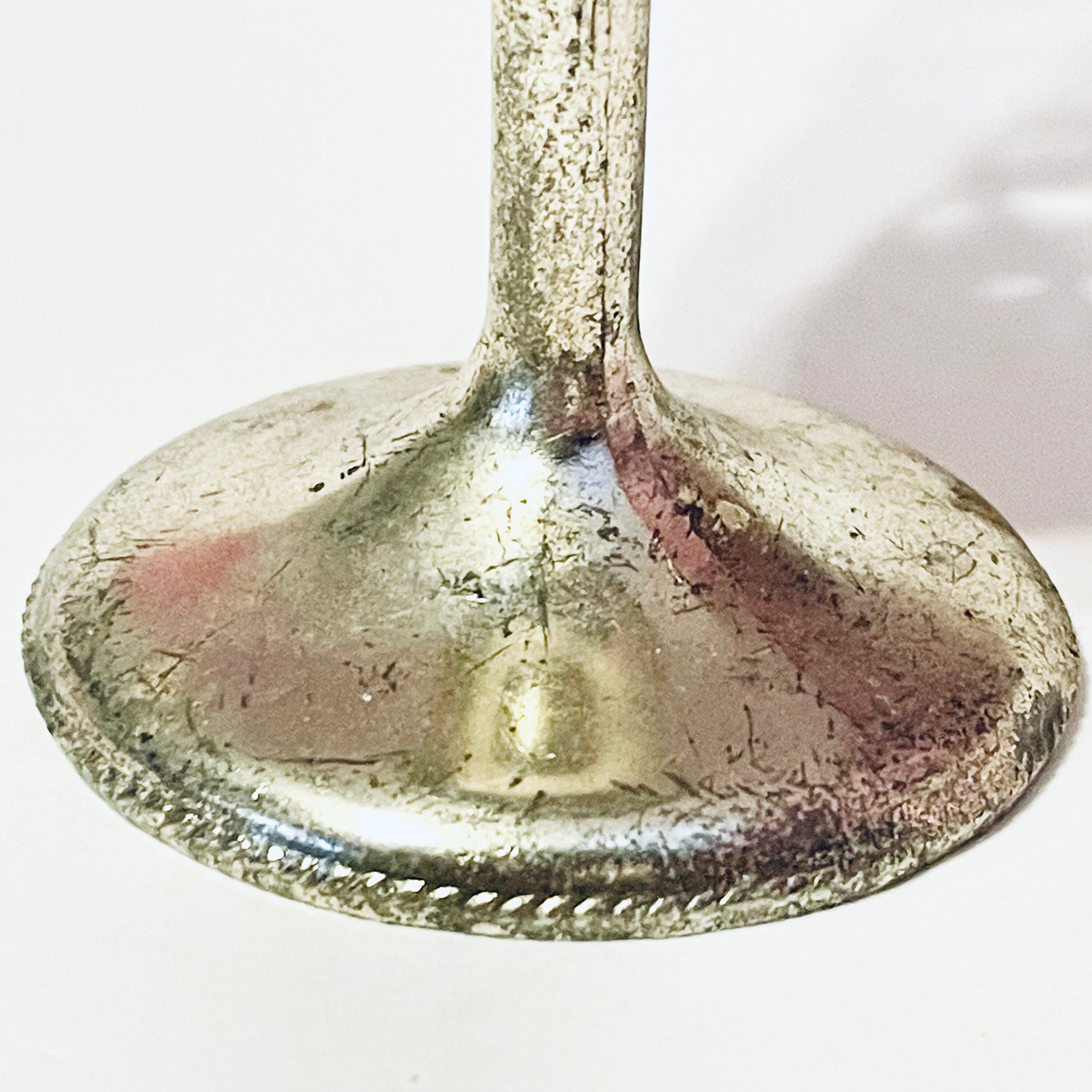 One 2 Piece Vintage 1950s Communion Glass & Silver Metal Chalice Goblet ...