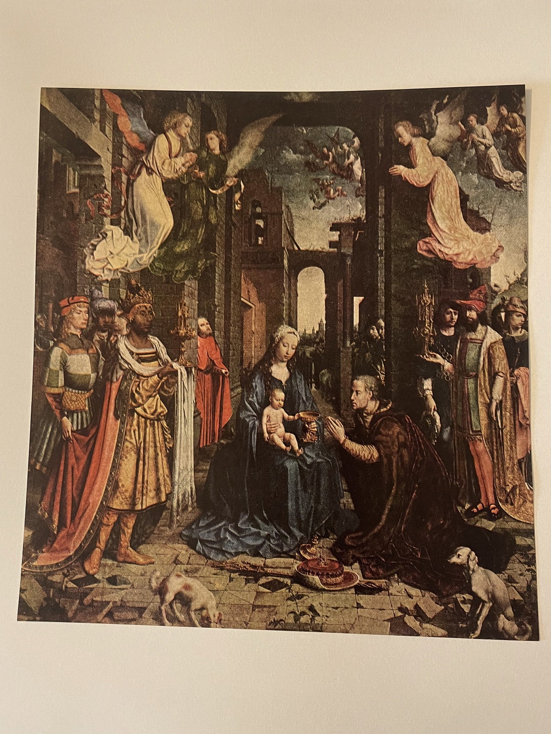 Vintage Religious Art Print of the Famous Painting the Adoration of the ...