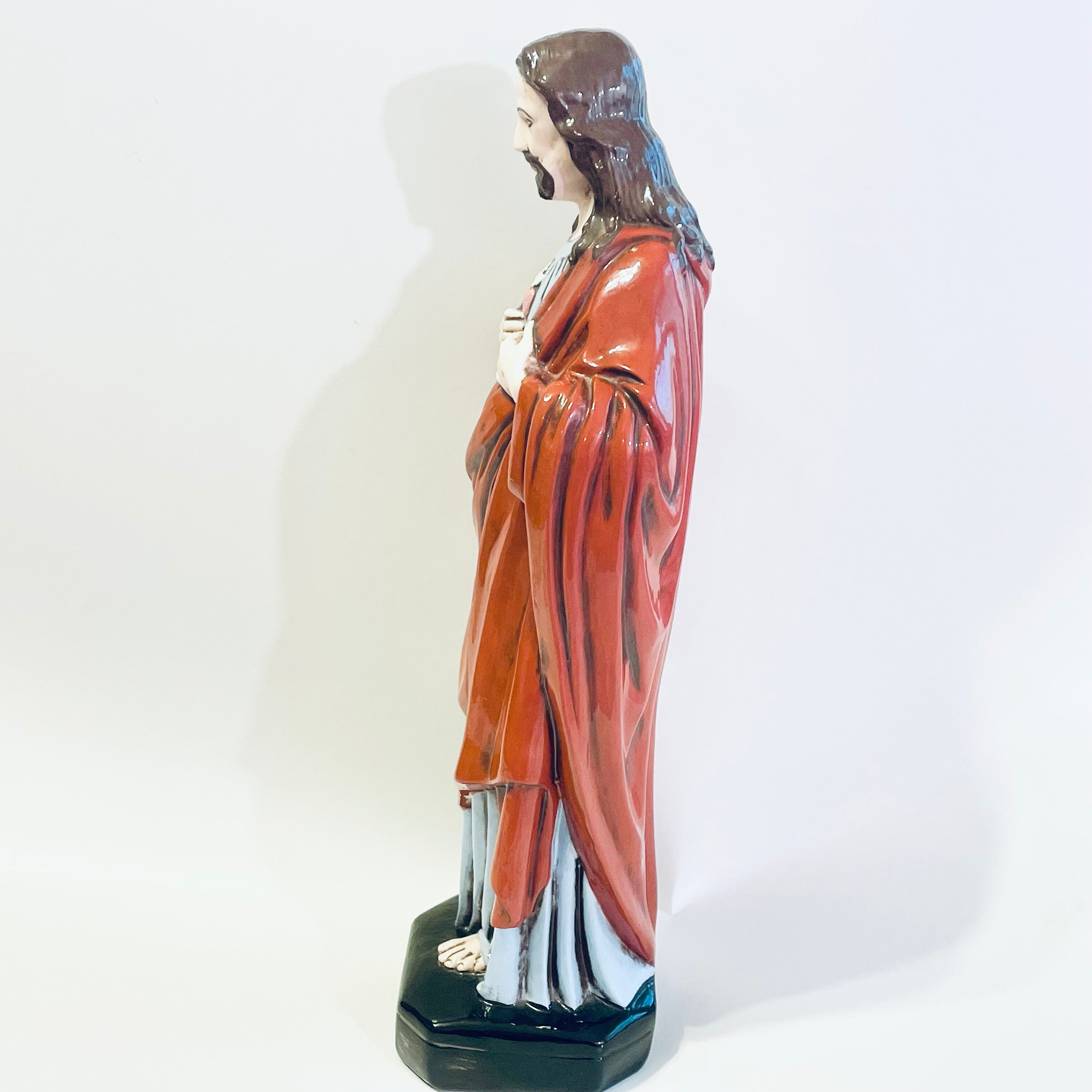 1 Ft & 4 Inches Tall Sacred Heart Jesus Glazed Statue Vintage - Etsy
