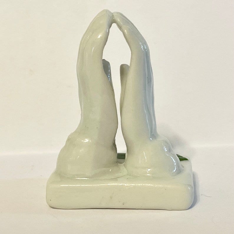 Vintage 1960s Porcelain Miniature Praying Prayer Hands Religious Bible ...