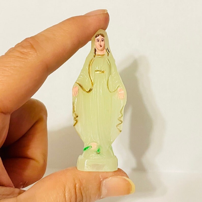 Glow in the Dark Luminescent Virgin Mary Miniature Bible Figure Mini ...