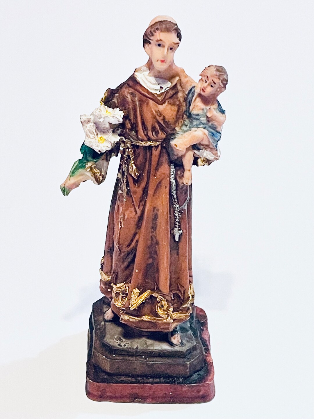 Vintage Resin Religious Statue Saint Anthony - Etsy