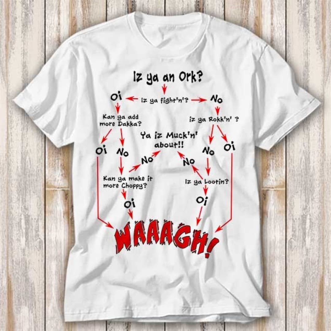 Ork Flow Chart Waagh Decision Decishun Fingy T Shirt Best Seller Funny ...