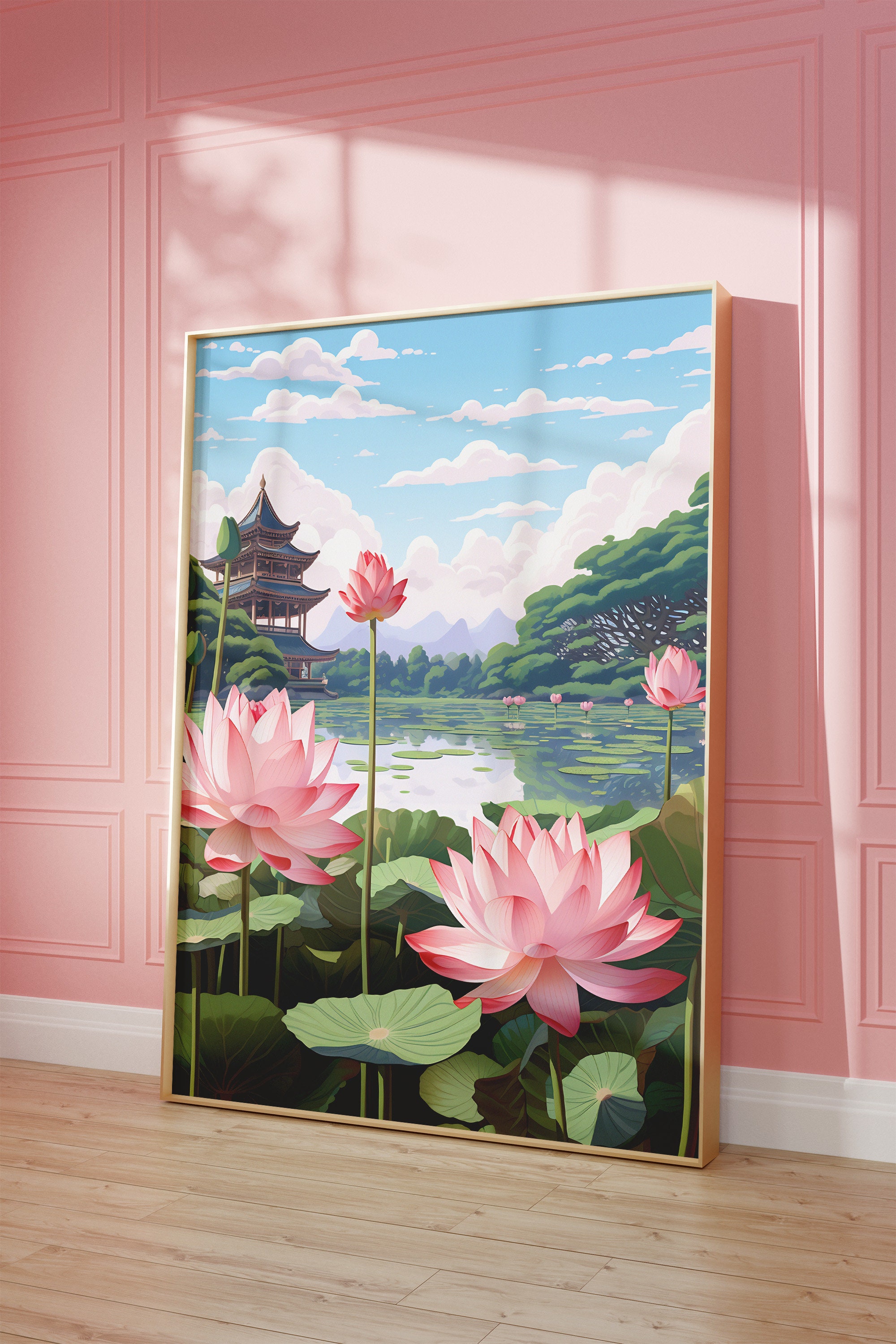 Lotus Flower Digital Instant Download Wall Print Japanese Lotus Art ...