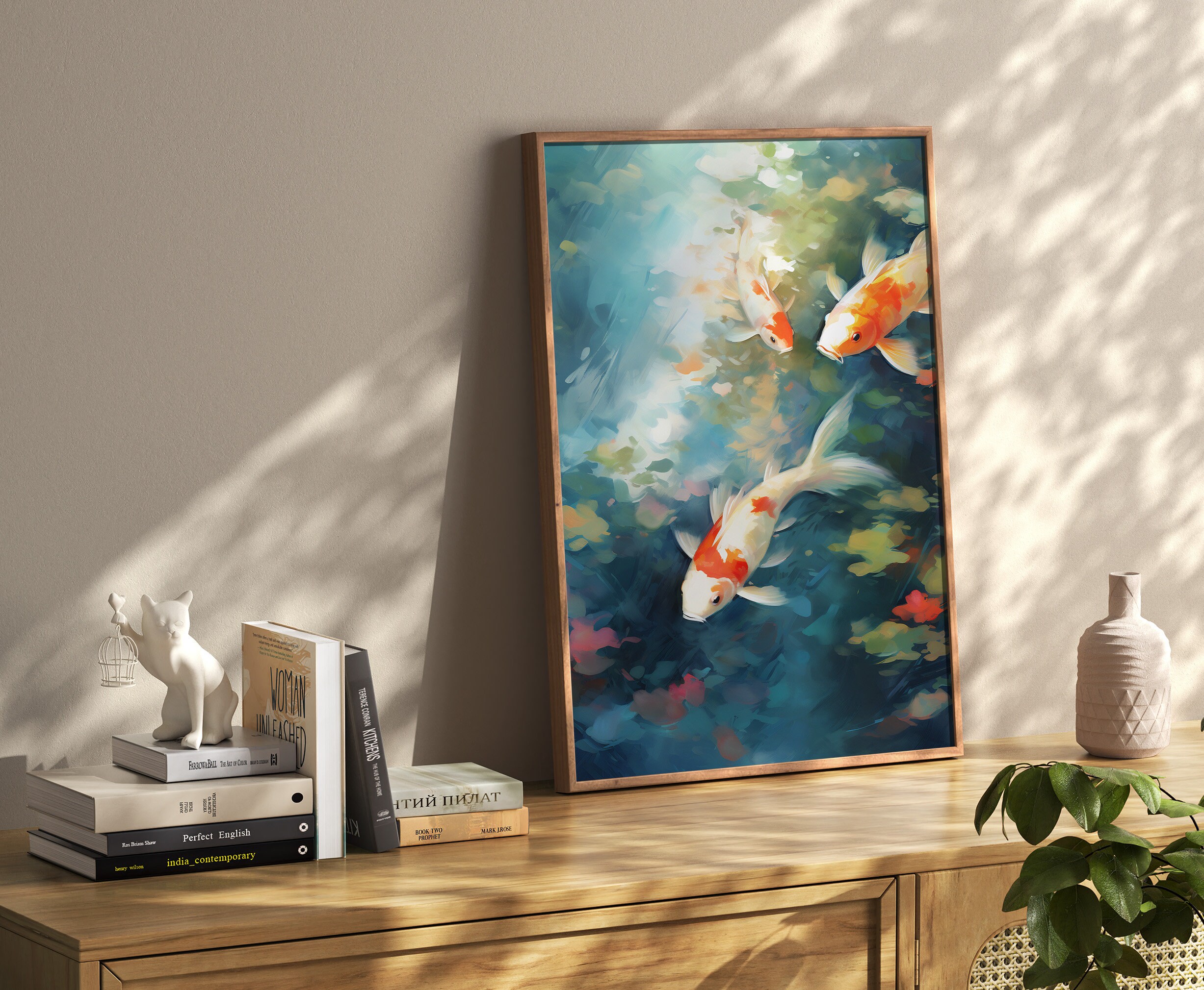3 Koi Fish Digital Art Print Japanese Koi Art Koi Fish Pond Original ...
