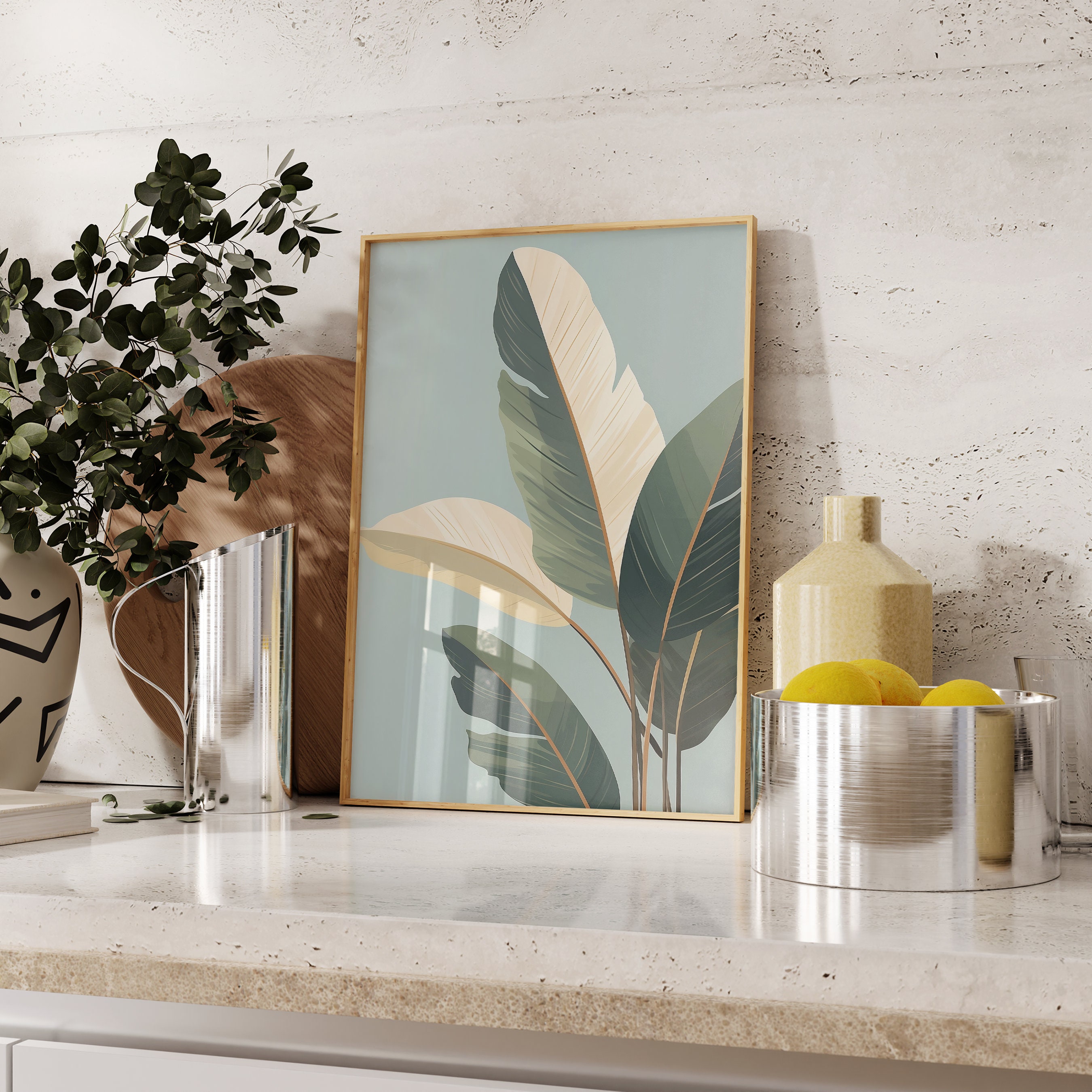 Banana Leaf Poster Birds of Paradise Plant Print Big Leaves - Etsy