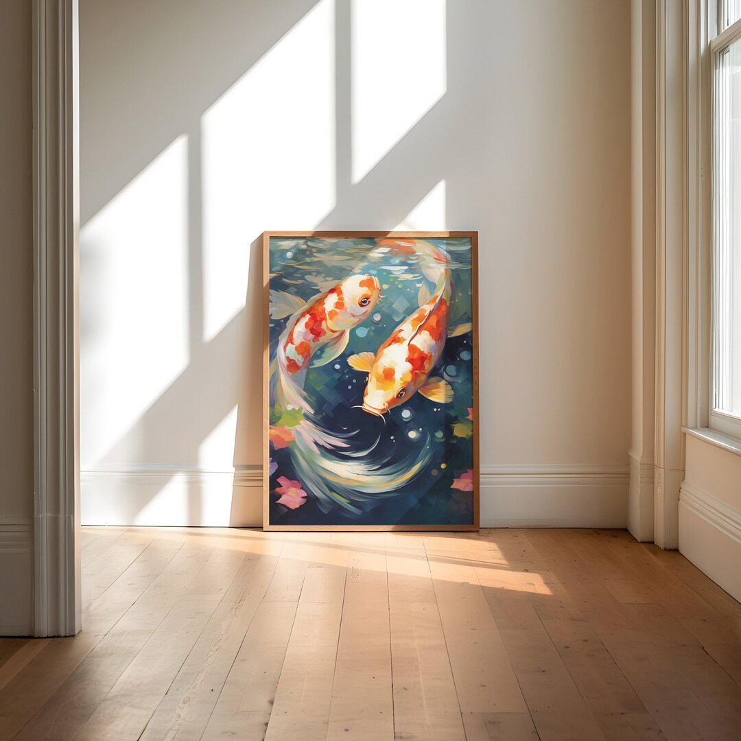 Koi Fish Poster Print | Japanese Koi Fish Art Print | Koi Fish Pond ...