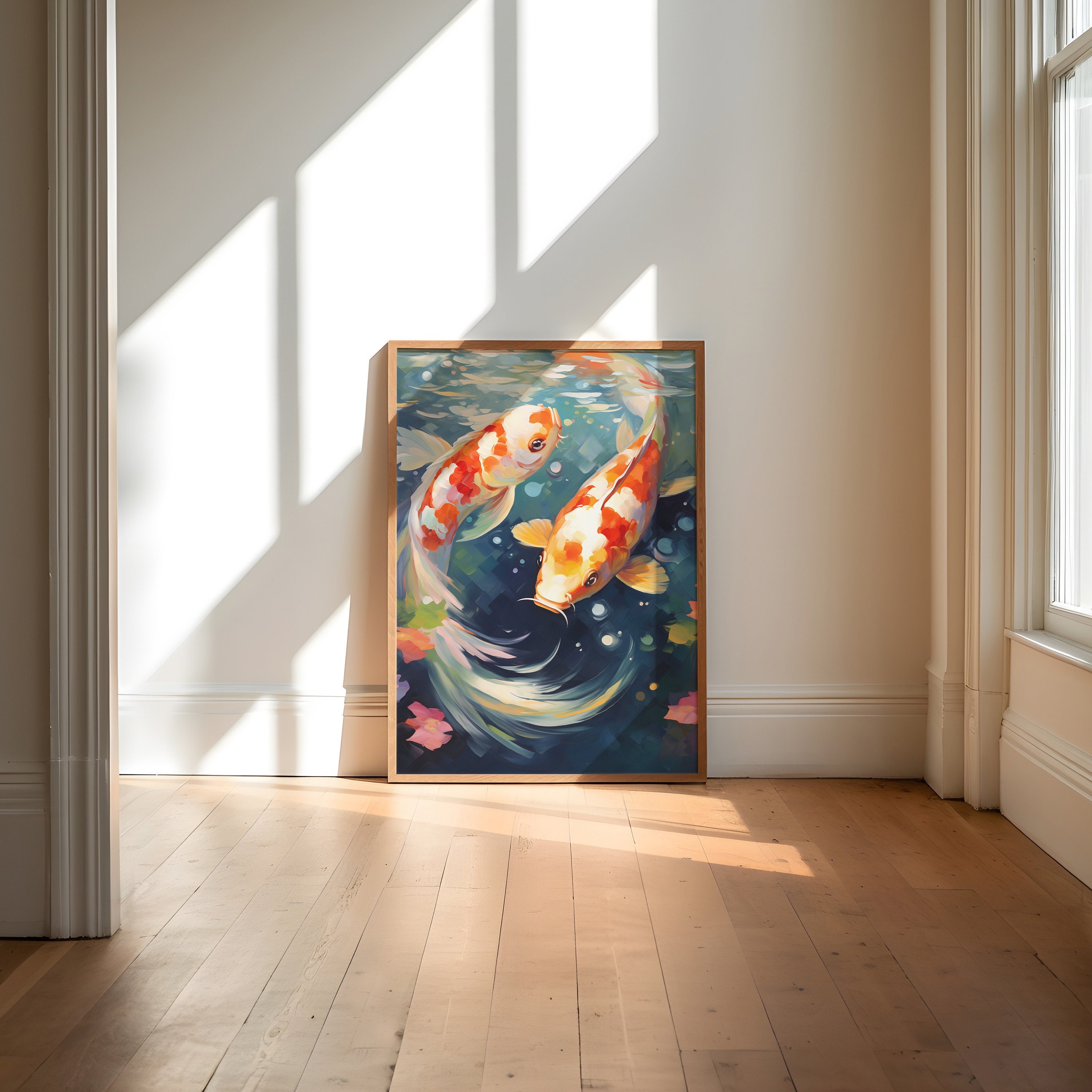 Koi Fish Poster Print Japanese Koi Fish Art Print Koi Fish Pond ...