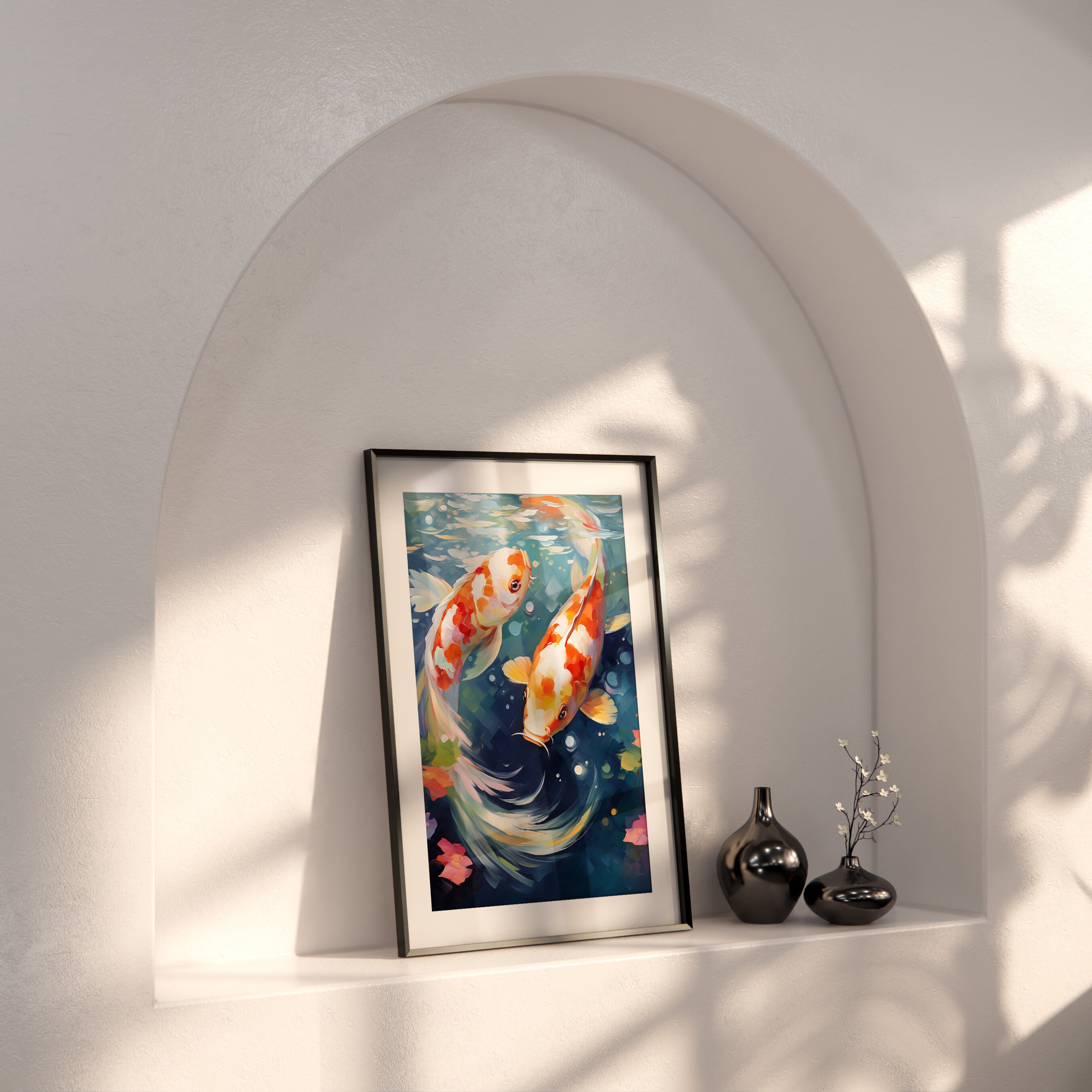 Koi Fish Poster Print Japanese Koi Fish Art Print Koi Fish Pond ...