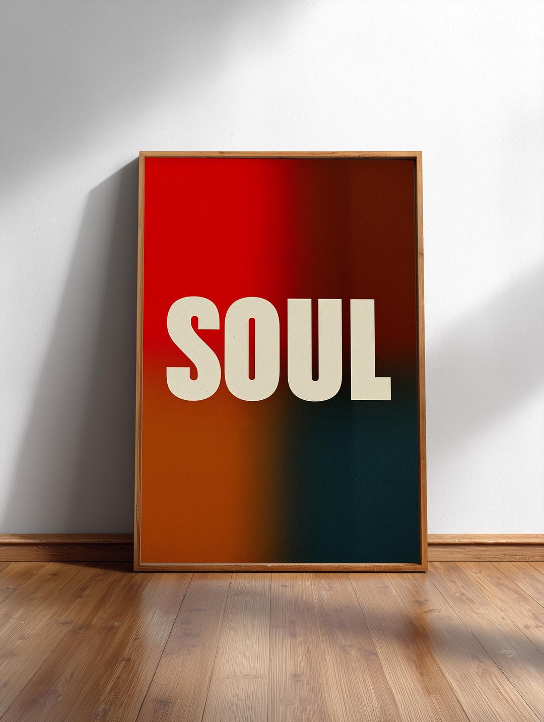 Soul Typography Poster – Retro Gradient Print | Modern Wall Décor - Etsy