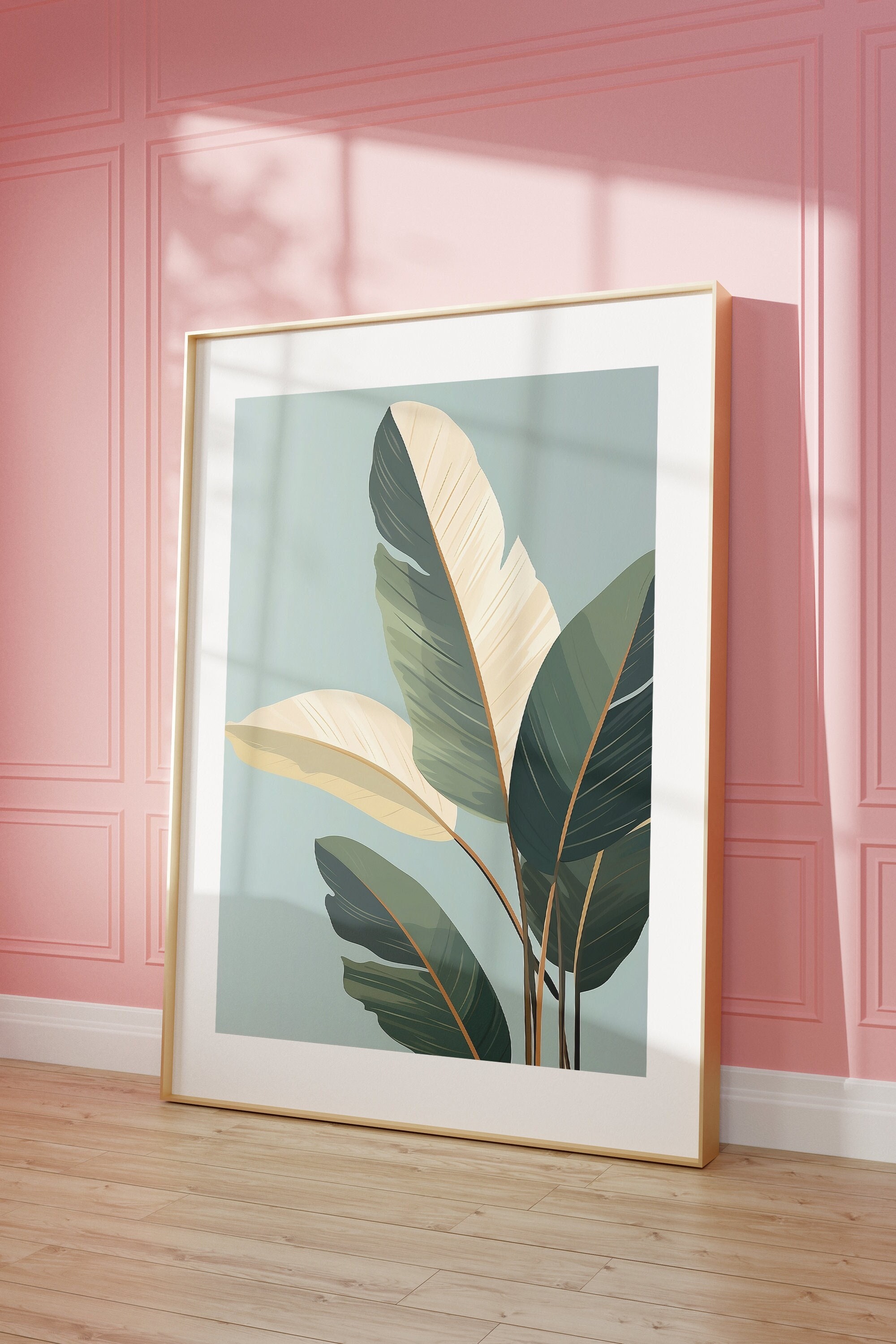 Banana Leaf Poster Birds of Paradise Plant Print Big Leaves - Etsy