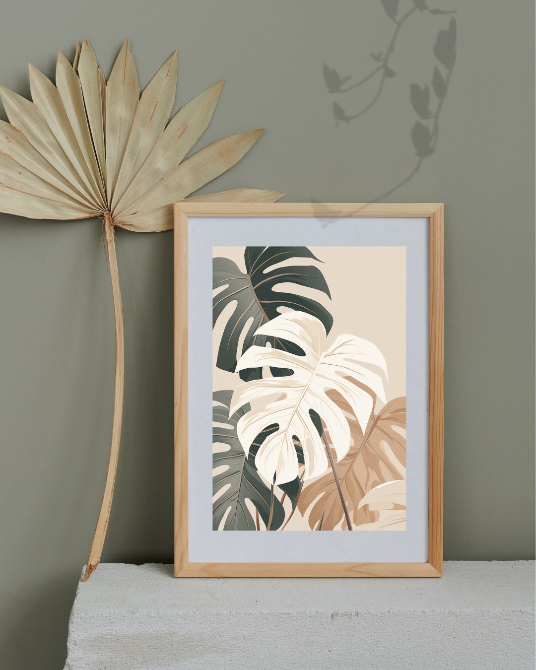 White Variegated Monstera Poster Minimalist Home Decor - Etsy