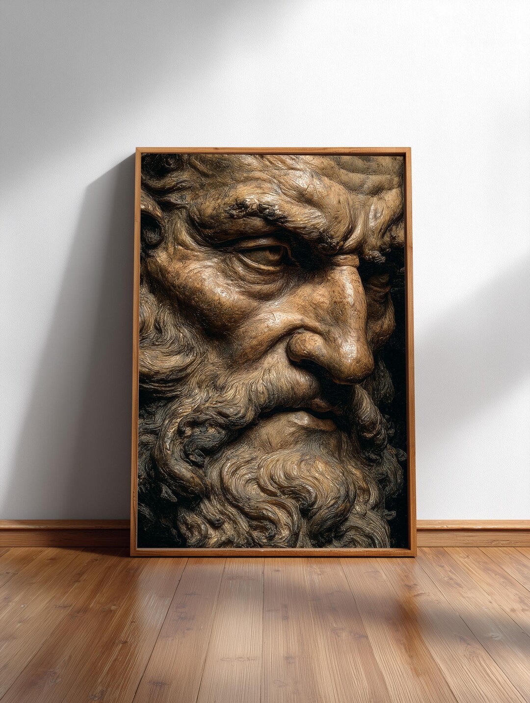 Greek Sculpture Wall Art, Bearded Philosopher Print, Classical Digital ...