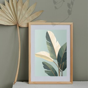 Banana Leaf Poster, Birds of Paradise Plant Print, Big Leaves Wall Art ...