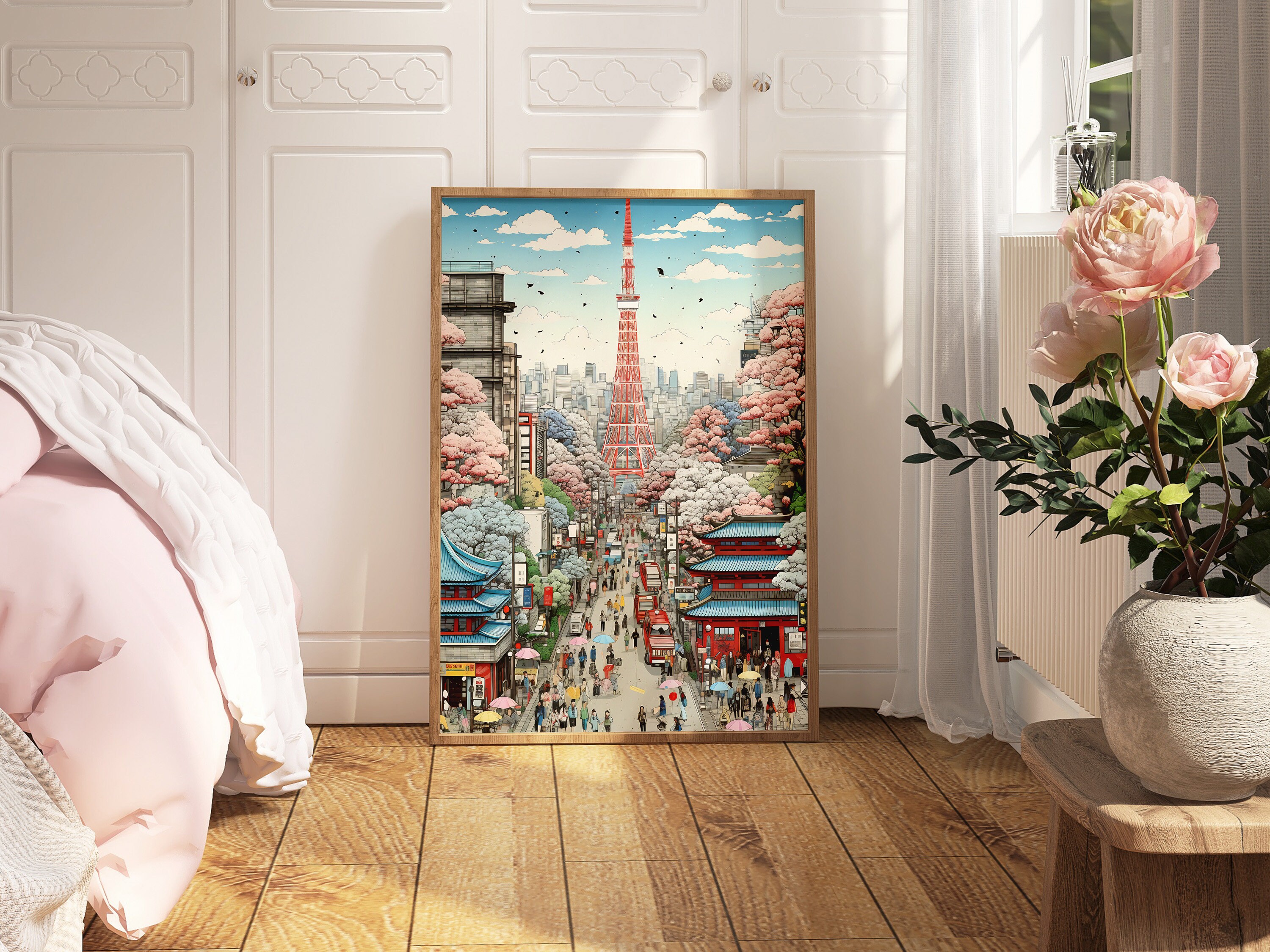 Tokyo Tower Art Instant Digital Download Tokyo Streets Art Tokyo Travel ...