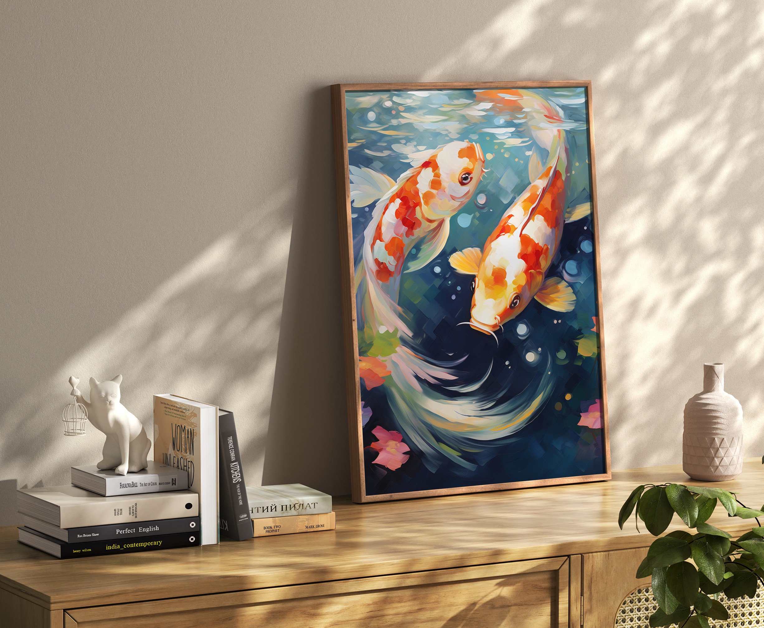 Koi Fish Poster Print Japanese Koi Fish Art Print Koi Fish Pond ...
