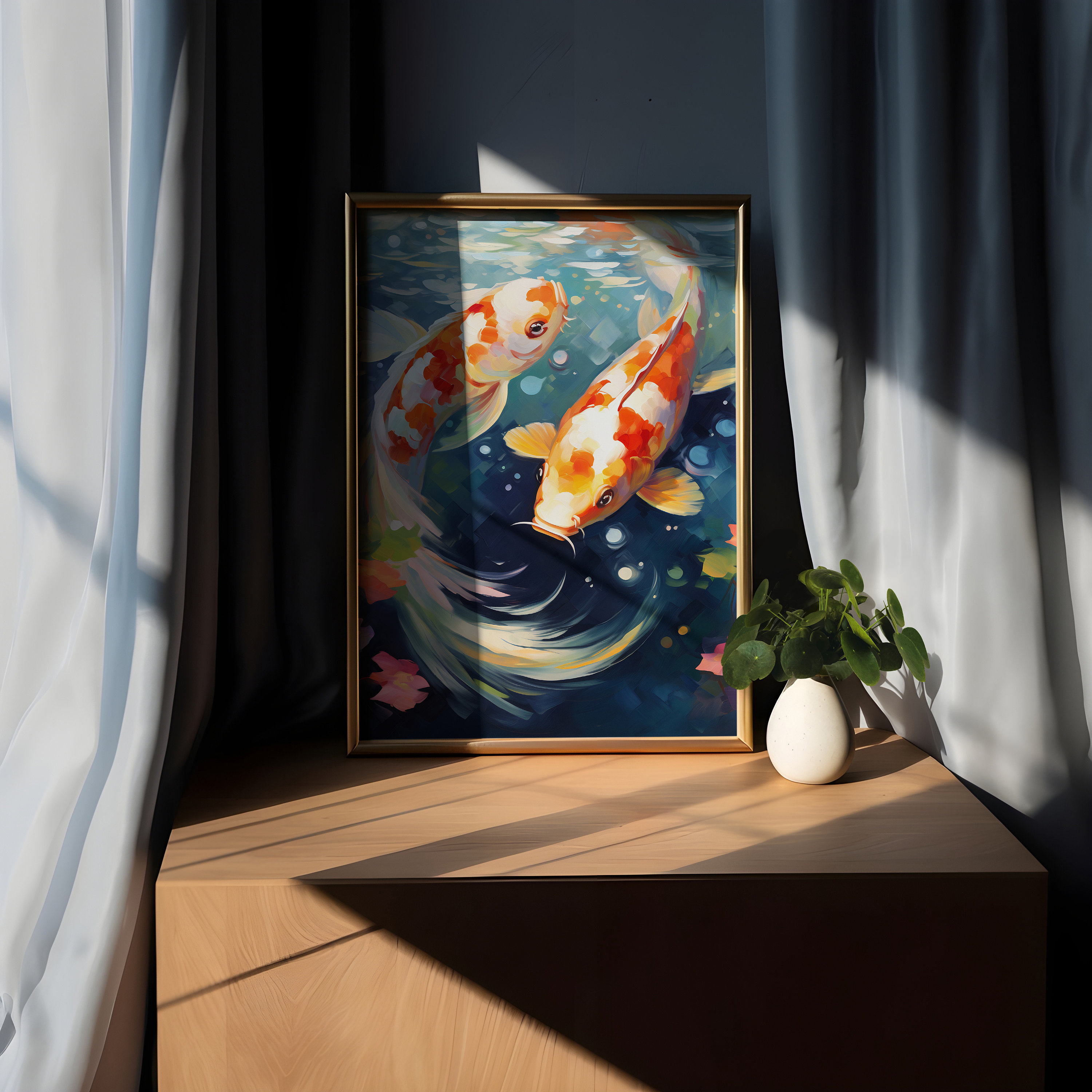 Koi Fish Poster Print Japanese Koi Fish Art Print Koi Fish Pond ...
