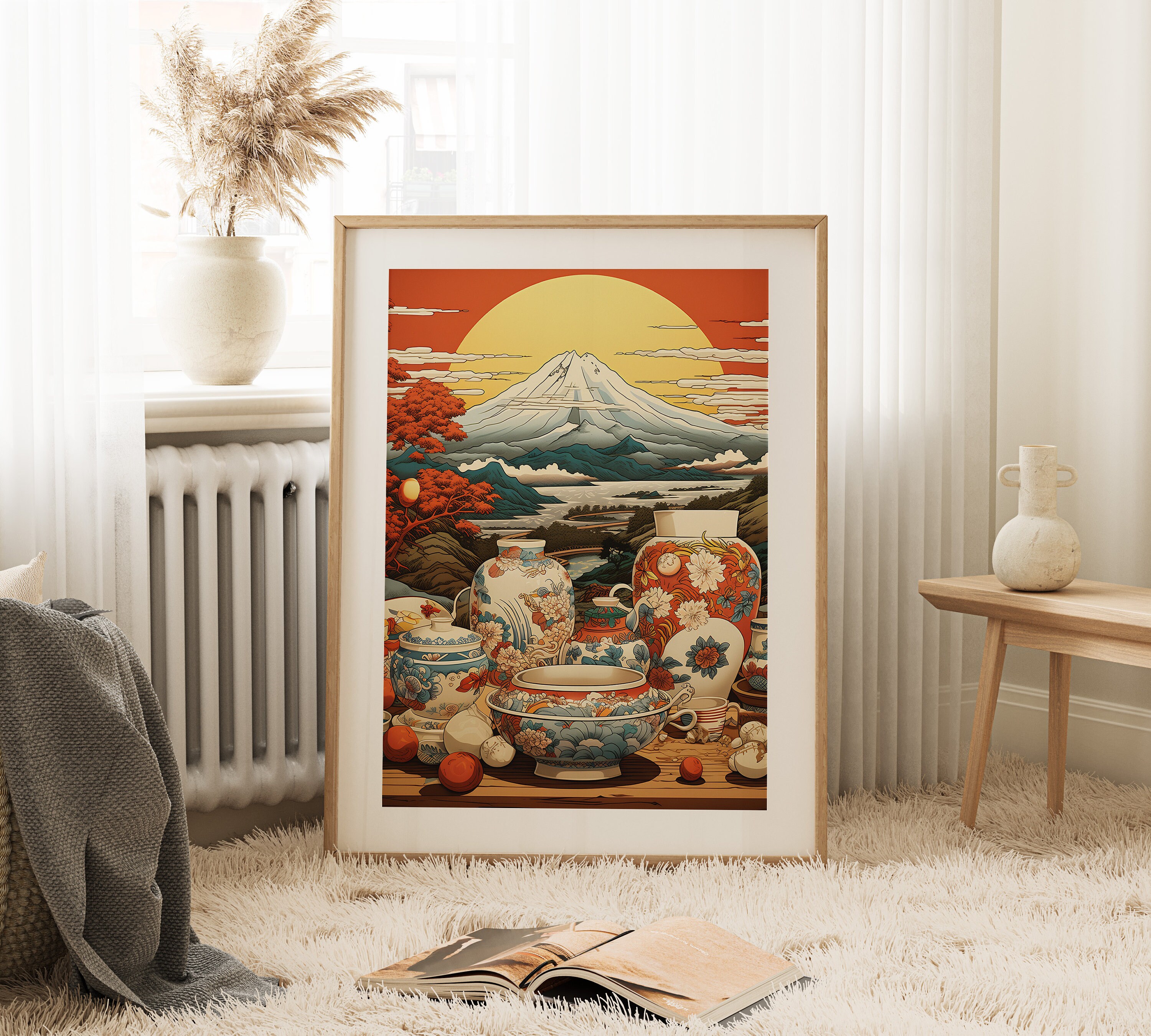 Japanese Ceramic Art Ceramic Design Print Japanese Mountain Art Ukiyo-e ...