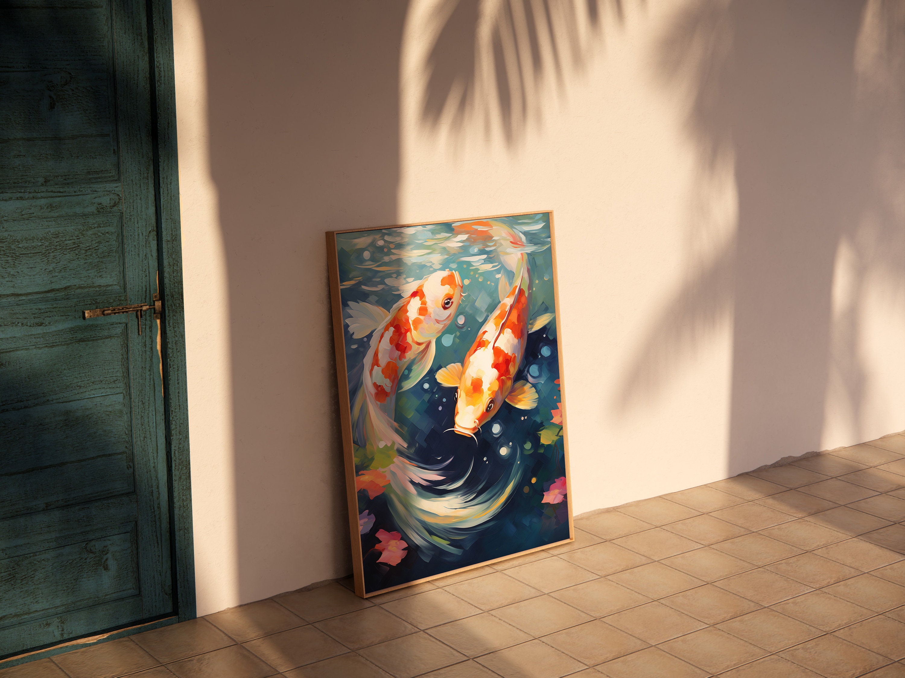 Koi Fish Poster Print Japanese Koi Fish Art Print Koi Fish Pond ...