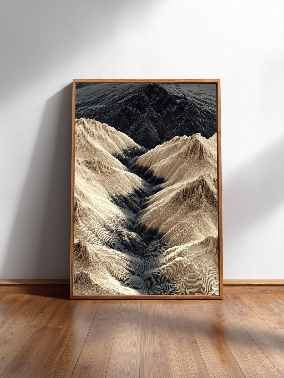 Topographic Mountain Wall Art Print – Layered Landscape Giclée ...