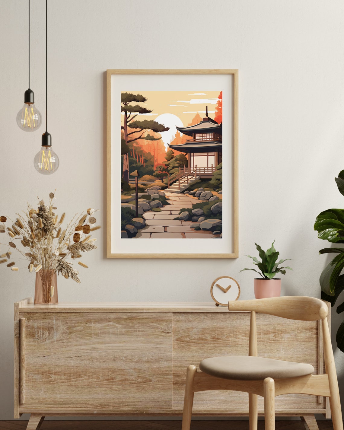 Japanese Tea House Poster Stone Pathway Art Zen Garden - Etsy