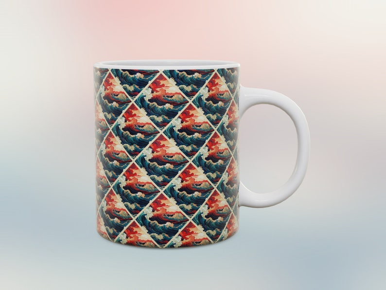 Colorful Painting of Waves in the Ocean Pattern - Etsy