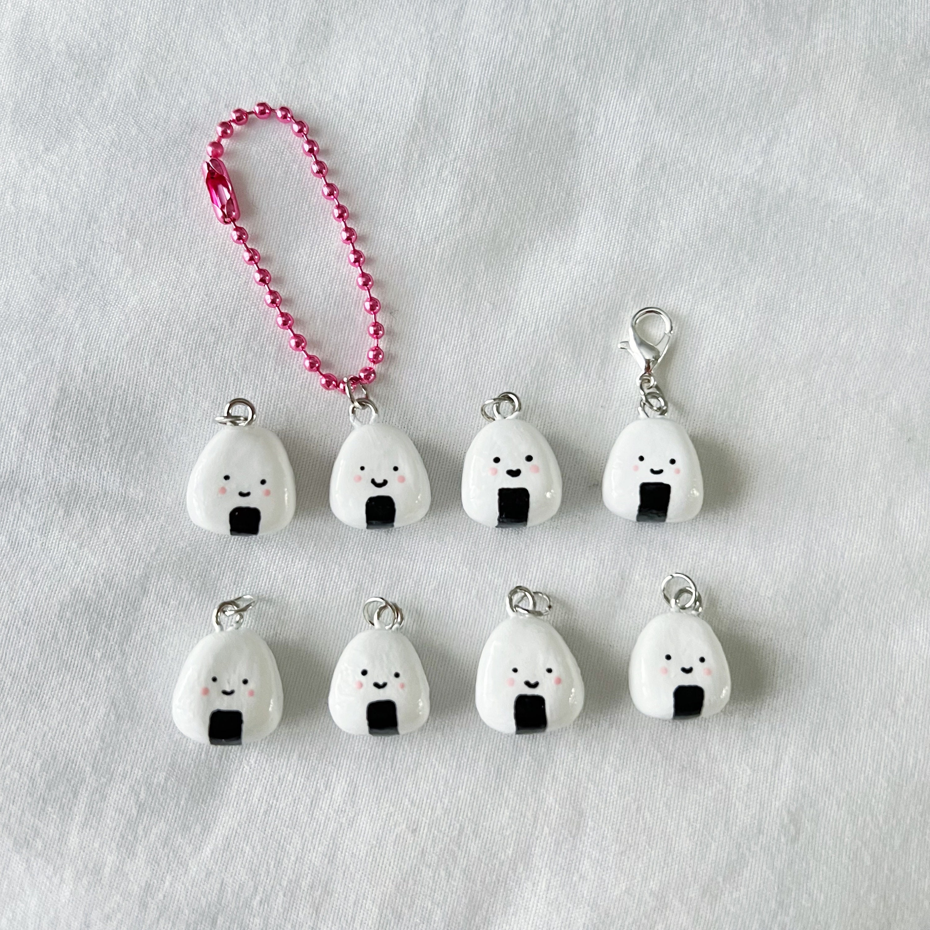 TINY ONIGIRI CHARM! Handmade Kawaii Mini Clay Onigiri Keychain! - Etsy
