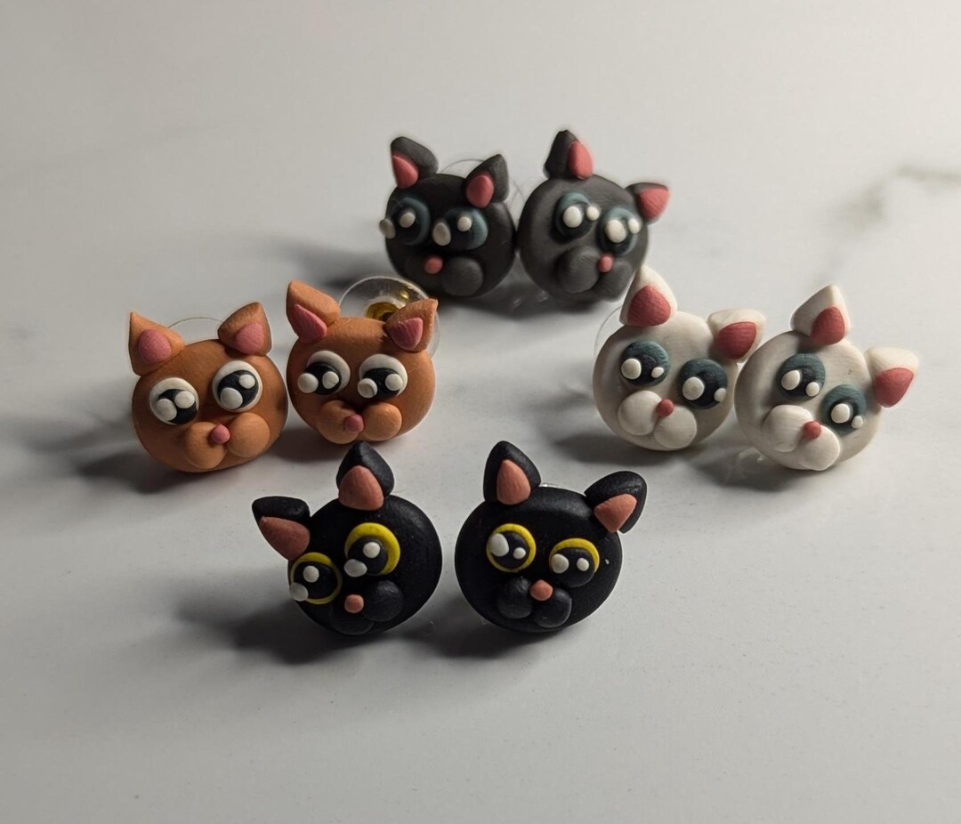 Cat Studs Multiple Colors - Etsy