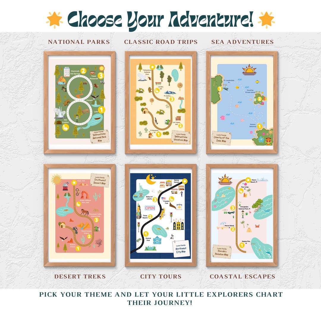 Cherished Family Adventure Map | Personalized Children's Travel ...
