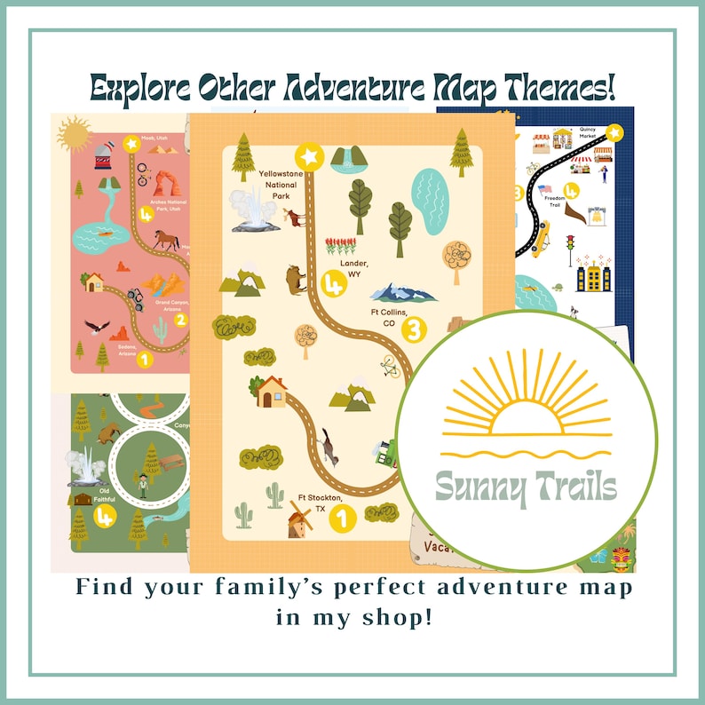 Personalized Road Trip Map for Kids – Custom Family Travel Keepsake ...