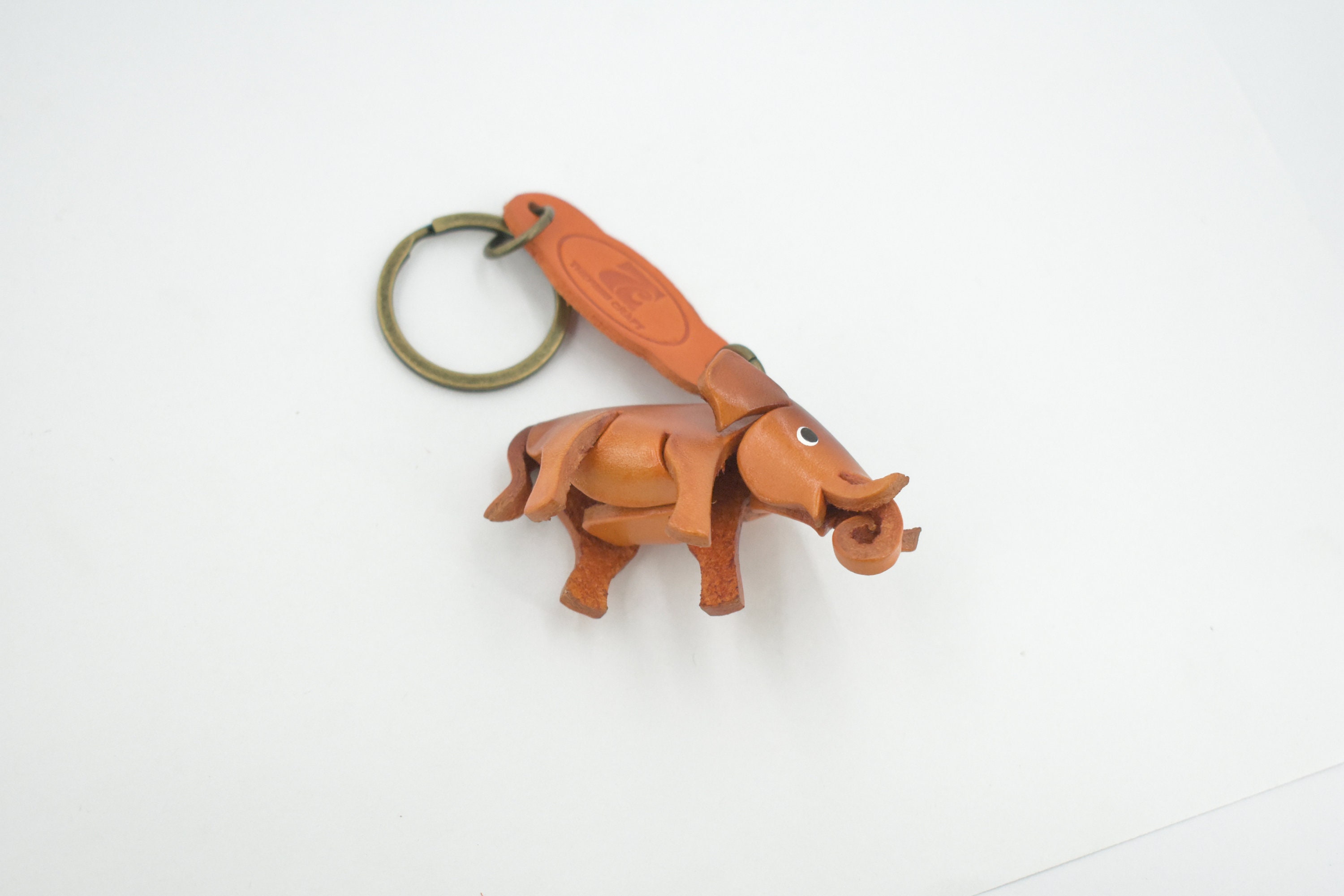 Elephant, Key Chain, Leather, Asian Elephant, Animal, Brown, Hand Made ...