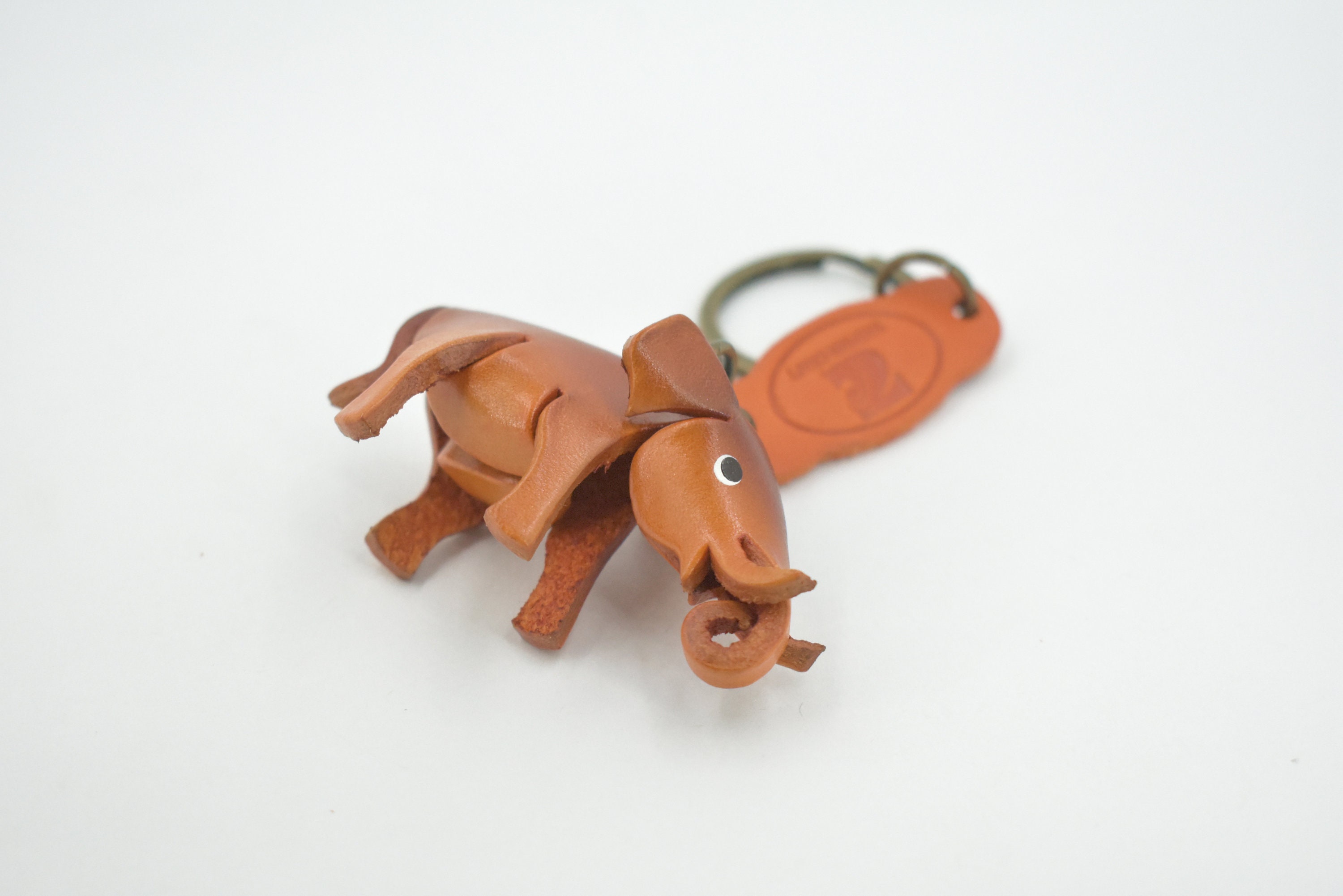 Elephant, Key Chain, Leather, Asian Elephant, Animal, Brown, Hand Made ...