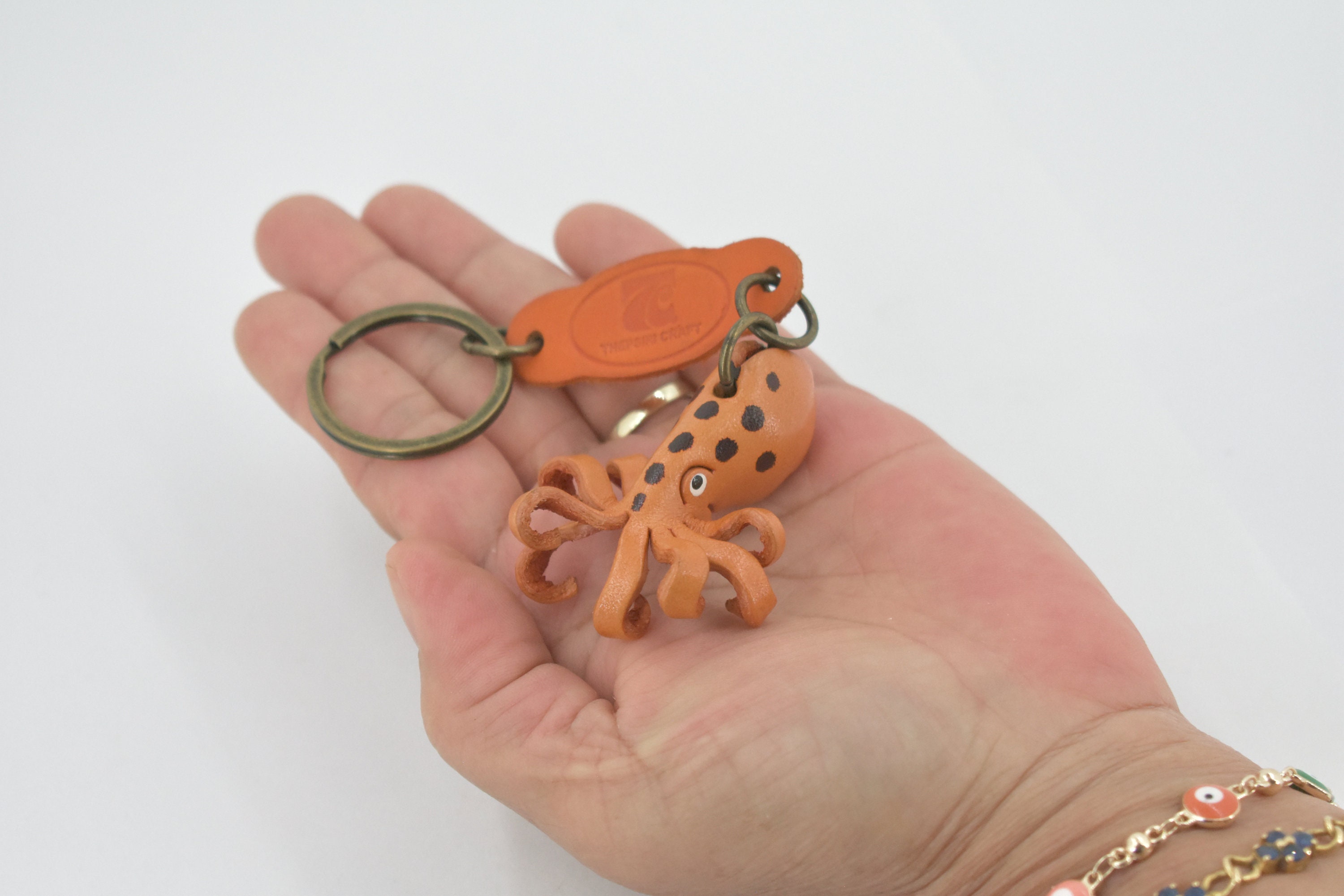 Octopus, Key Chain, Leather, Marine Mollusk, Octopod, Octopi, Brown ...