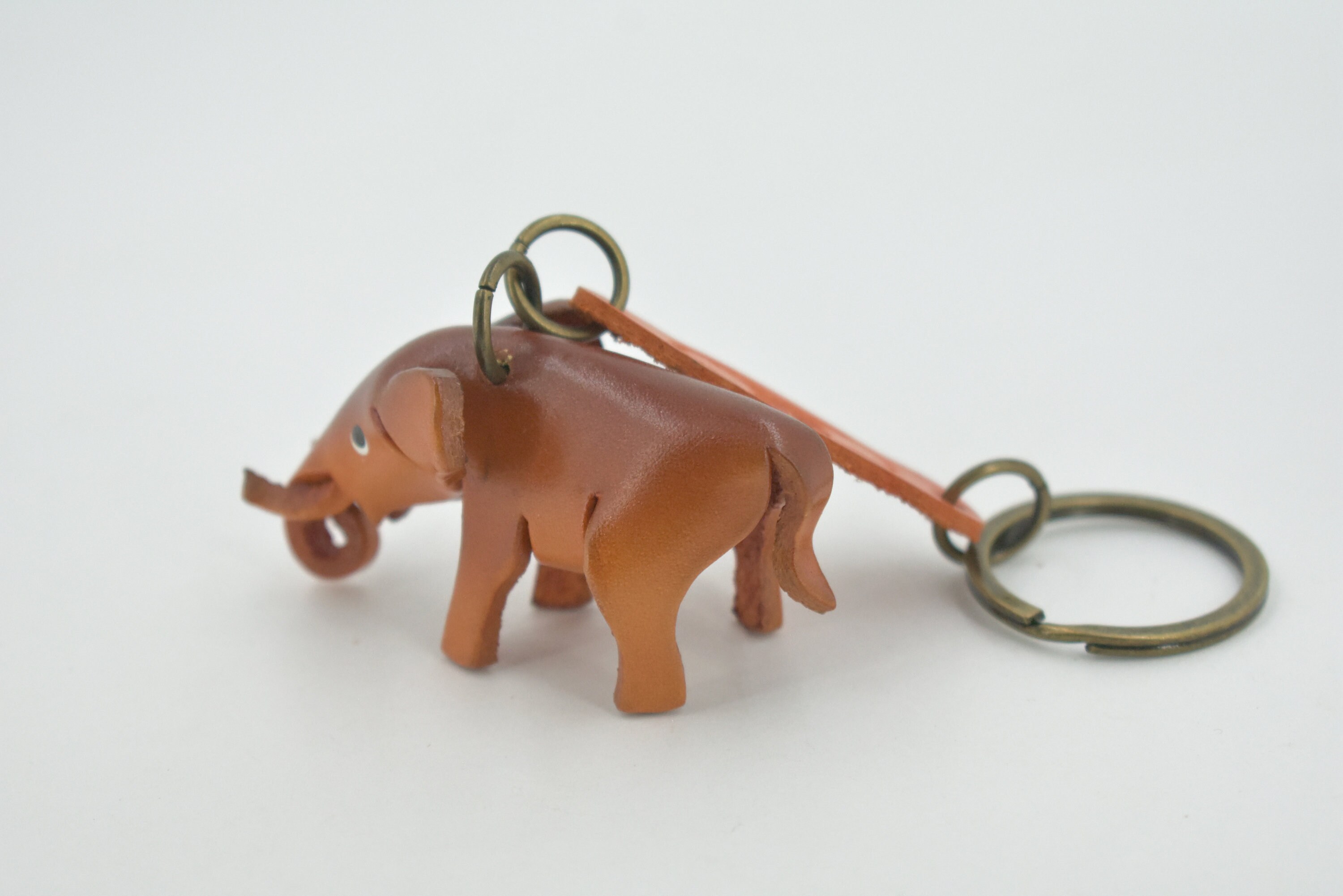 Elephant, Key Chain, Leather, Asian Elephant, Animal, Brown, Hand Made ...