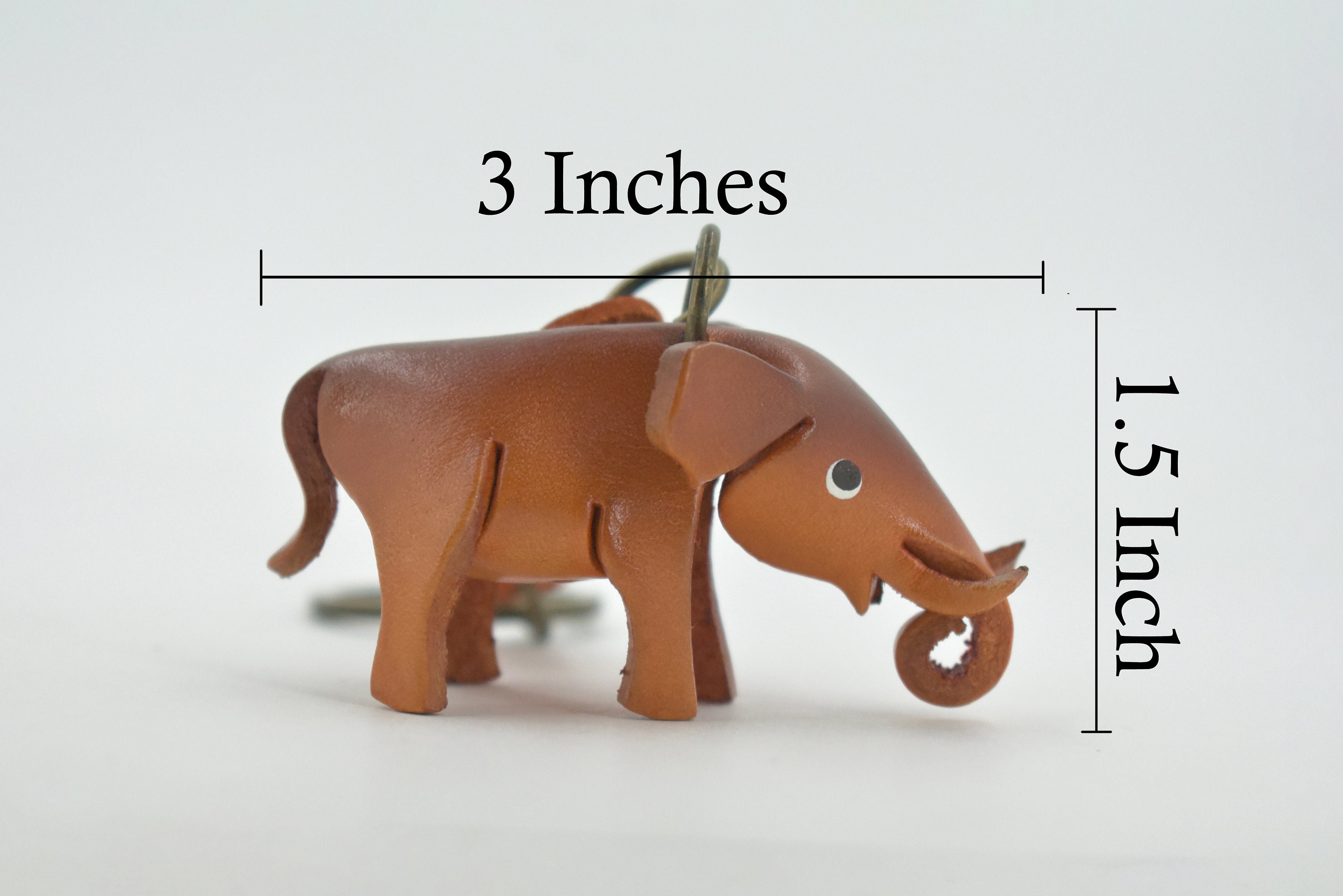Elephant, Key Chain, Leather, Asian Elephant, Animal, Brown, Hand Made ...