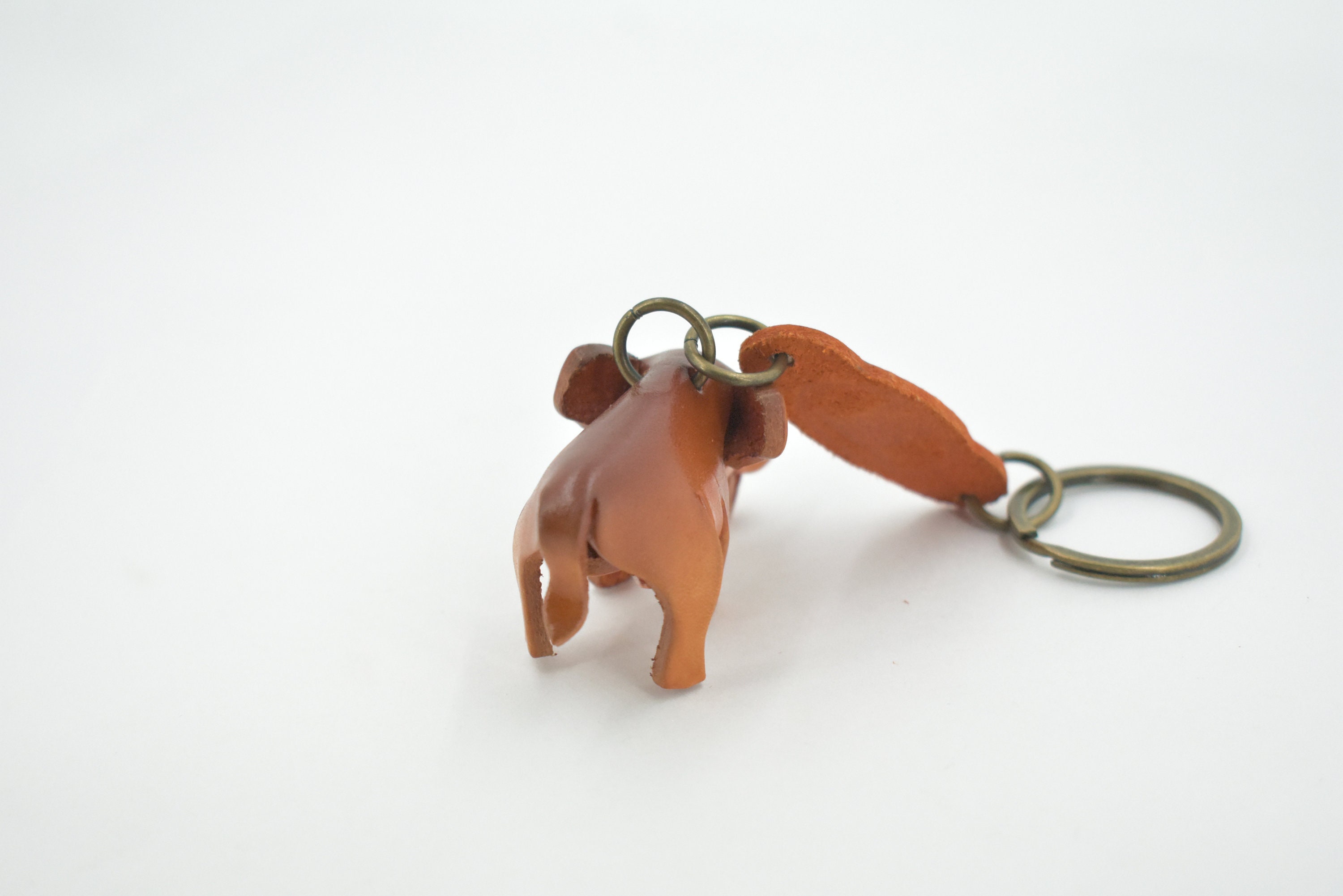 Elephant, Key Chain, Leather, Asian Elephant, Animal, Brown, Hand Made ...