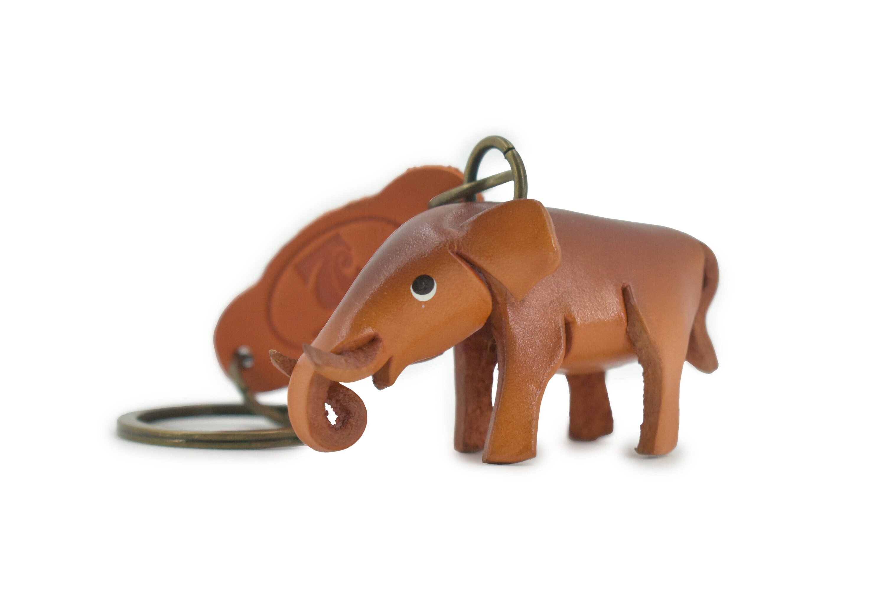 Elephant, Key Chain, Leather, Asian Elephant, Animal, Brown, Hand Made ...