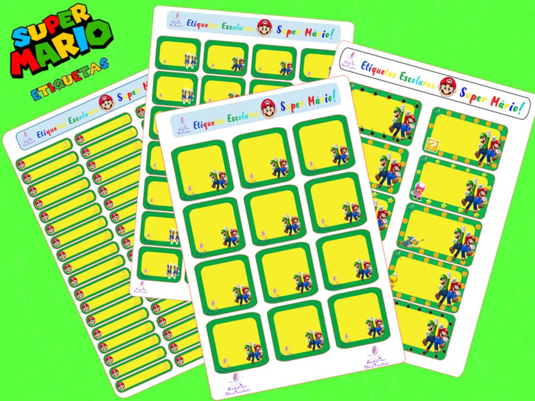School Super Mario Bros Stickers 4x - Etsy
