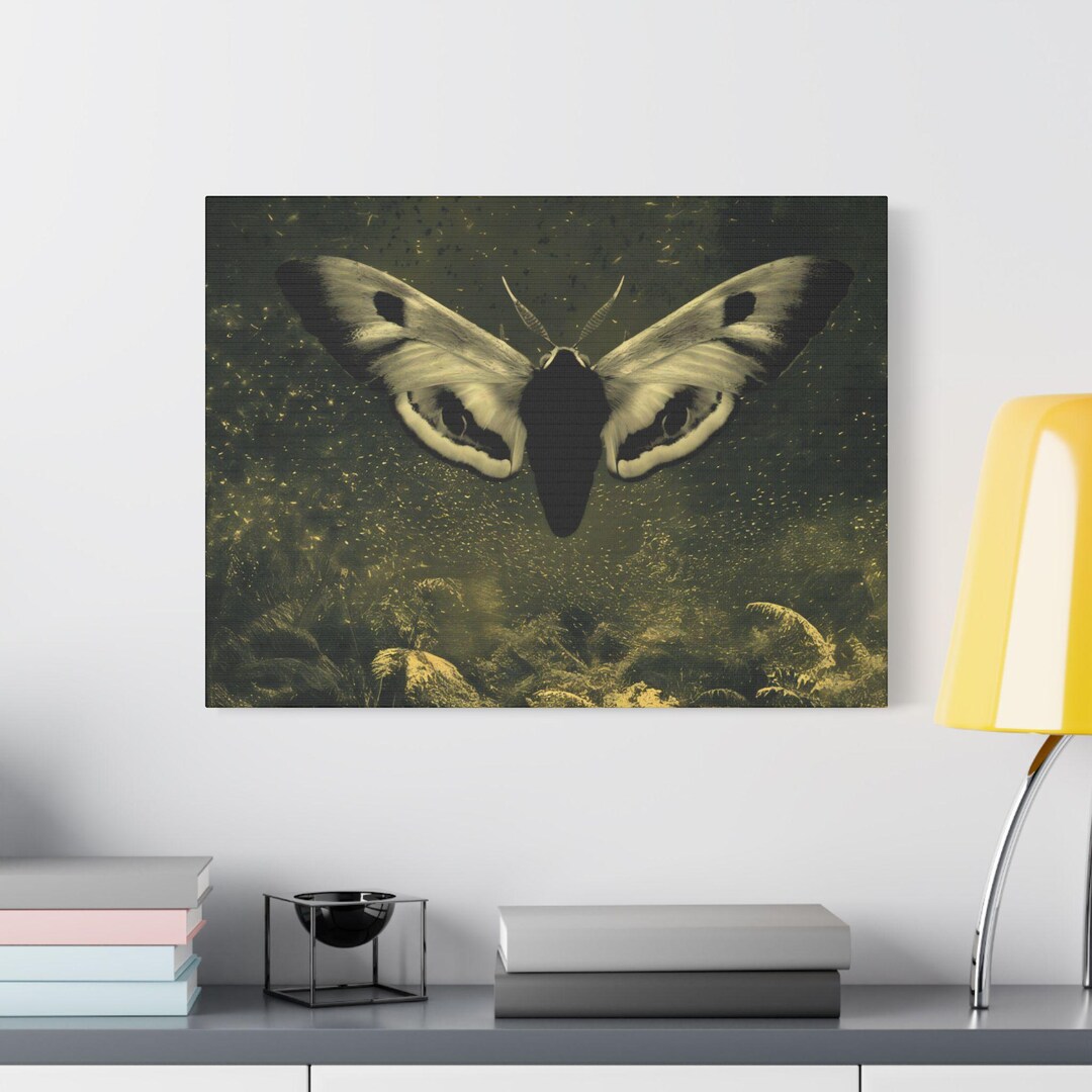 Mothra Canvas Art: Resting at Night Design, Moth Lover Gift - Etsy