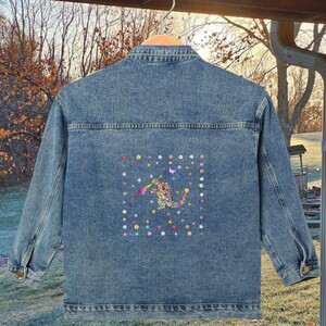 Godzilla Breathing Flowers Denim Jacket, Gift for Anyone, Gift for ...