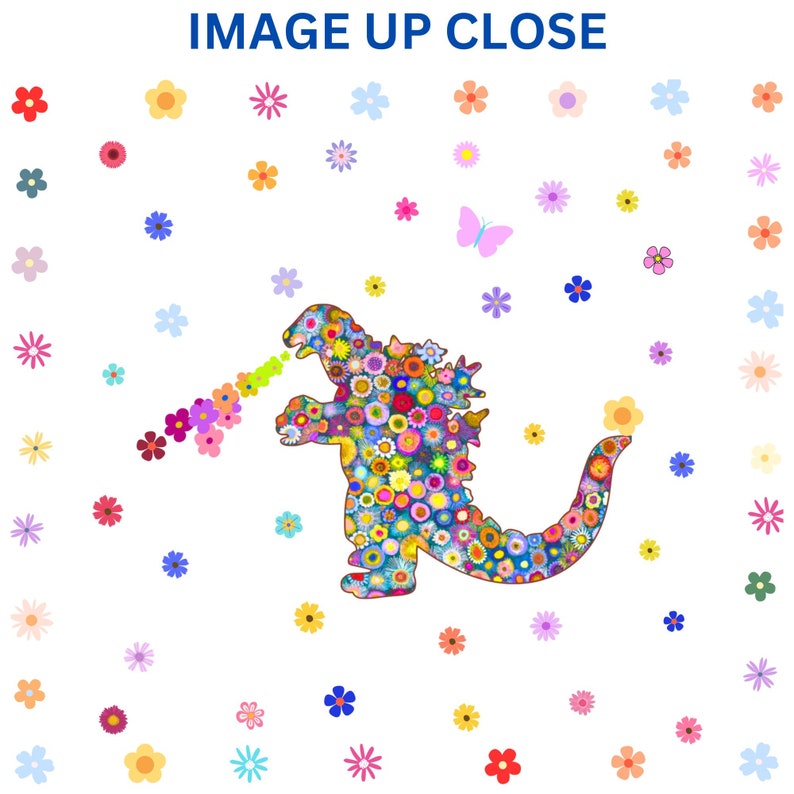 Godzilla Breathing Flowers Denim Jacket, Gift for Anyone, Gift for ...