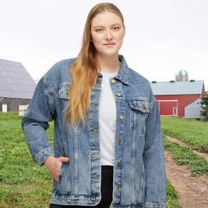 Godzilla Breathing Flowers Denim Jacket, Gift for Anyone, Gift for ...