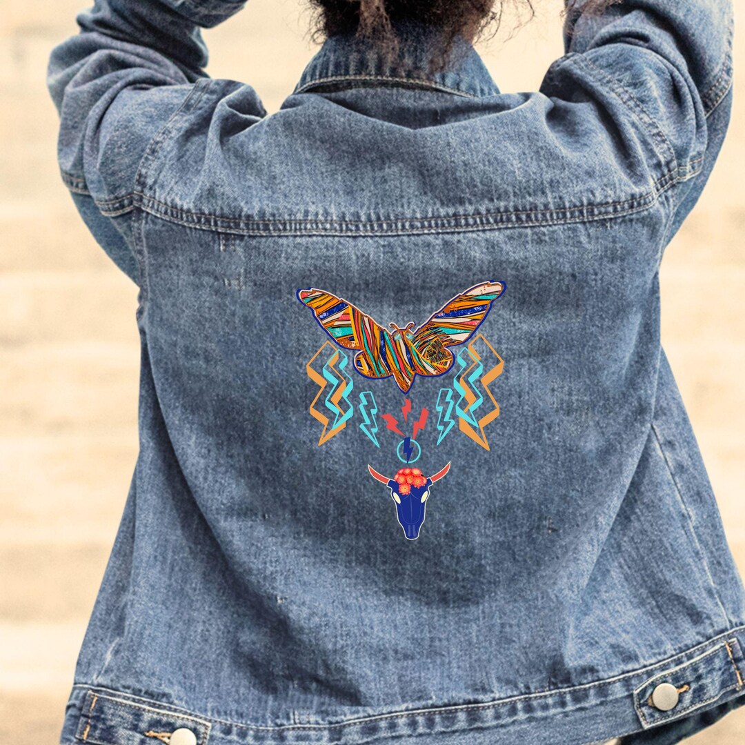 Mothra Desert Spirit Designed Denim Jacket, Gift for Mothra Afficianado ...