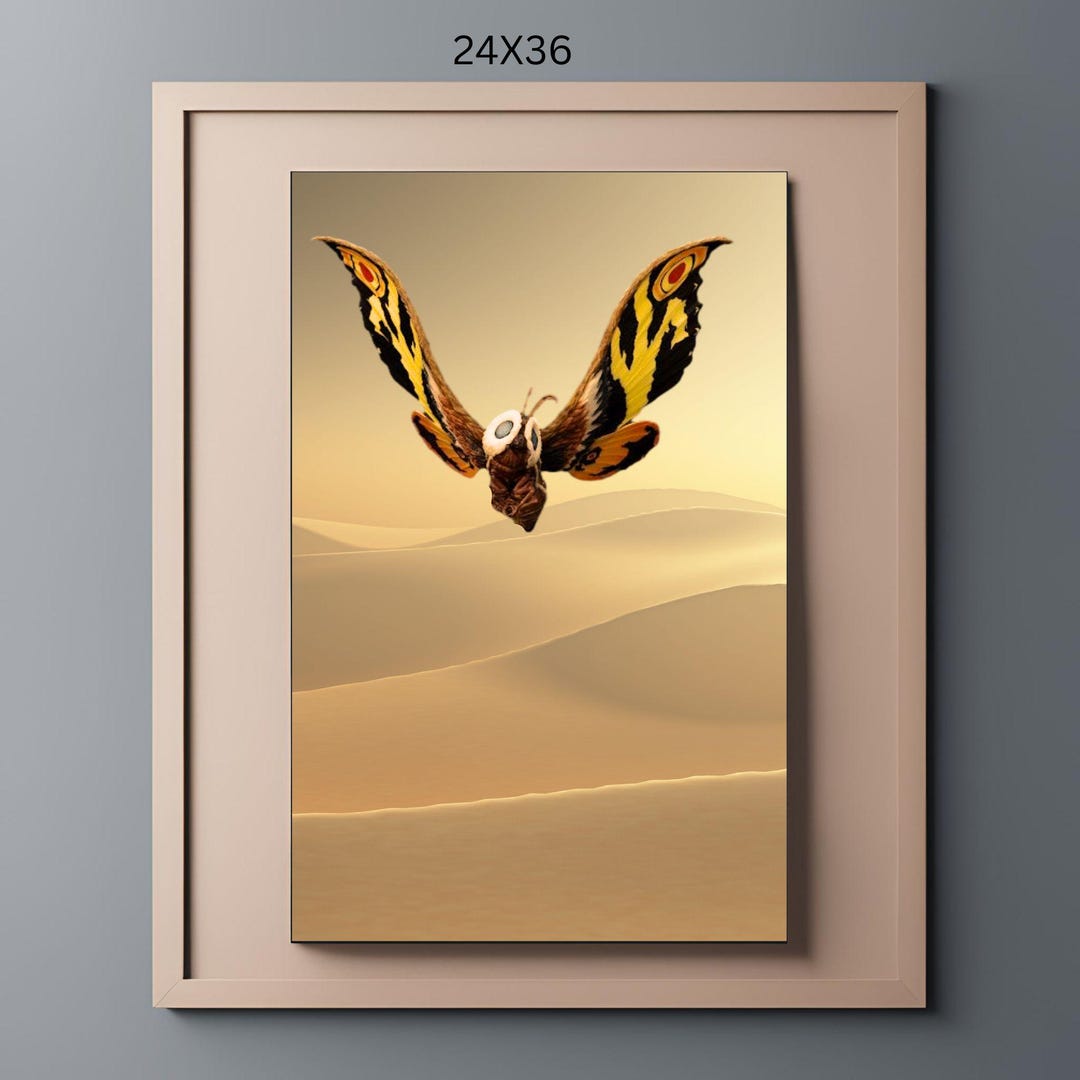 Mothra Flying Over Desert on Matte Vertical Poster, Gift for Mothra ...