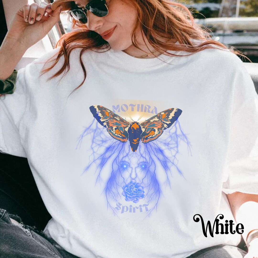 Mothra Spirit T-shirt: Blue Flower Godzilla Design - Etsy