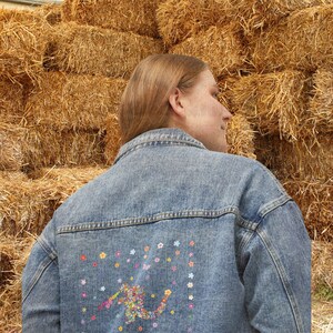 Godzilla Breathing Flowers Denim Jacket, Gift for Anyone, Gift for ...