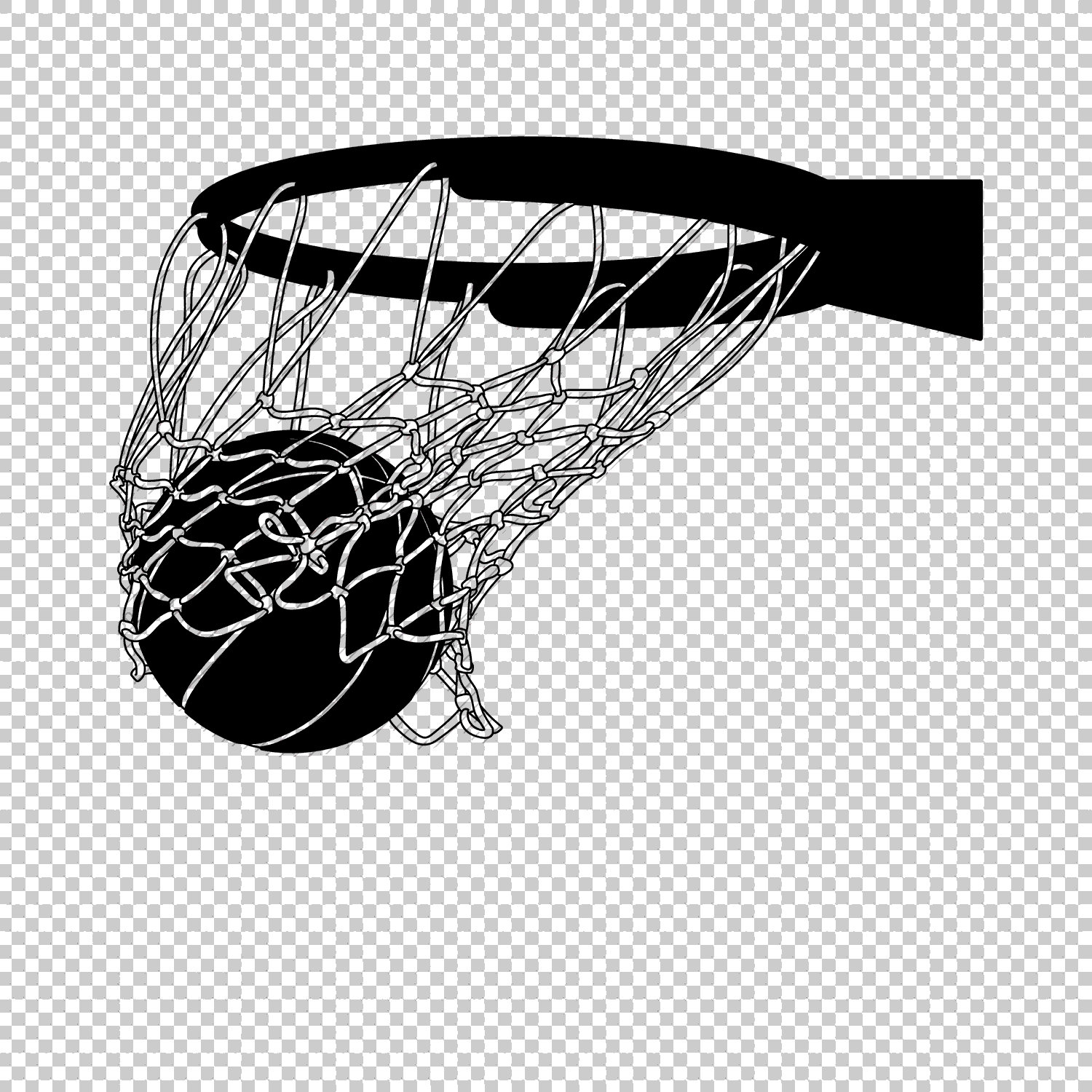 BASKETBALL SWISH Score, Orange Ball Through a Net, Hoop Rim ...